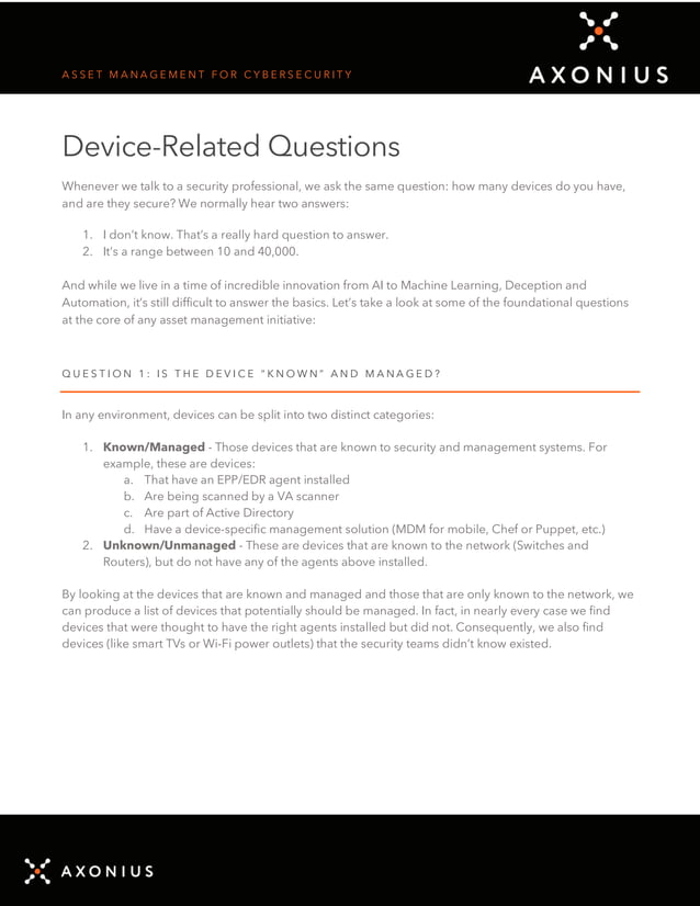 Asset management for cybersecurity | PDF | Operating Systems | Computer Software and Applications