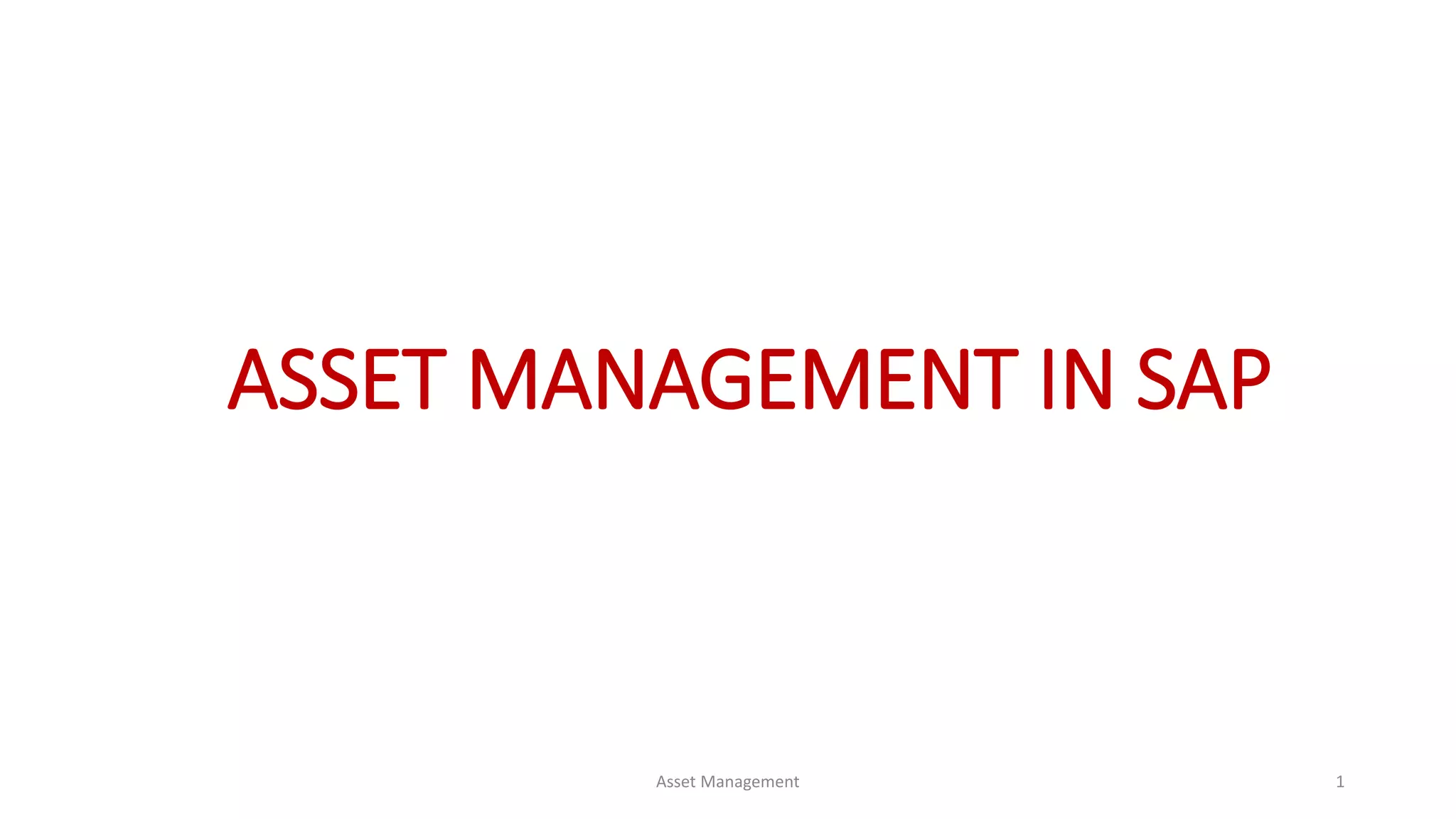 Asset management in sap | PPTX