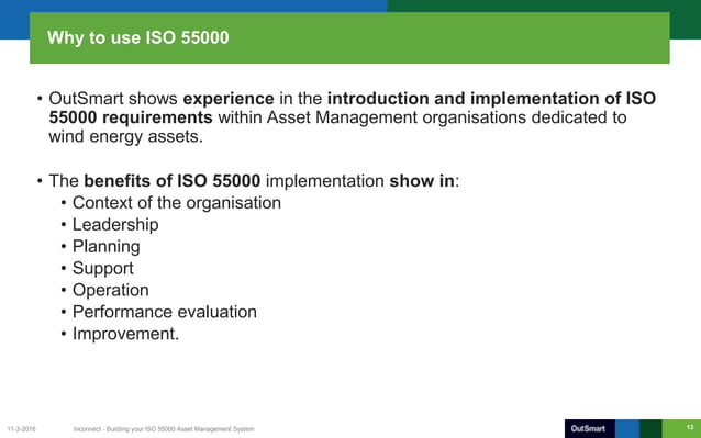 Building your ISO 55000 Wind Asset Management System - Introduction and ...