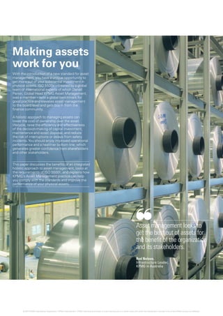 Asset management iso 55001: Getting more value from your assets | PDF