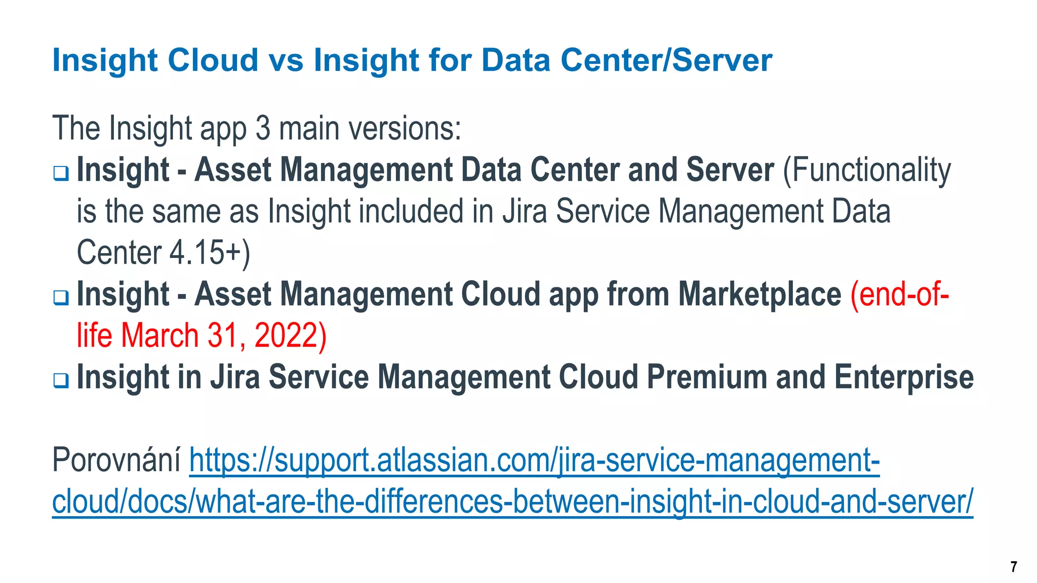 Insight Asset Management ITSM Jira Service Management | PPT
