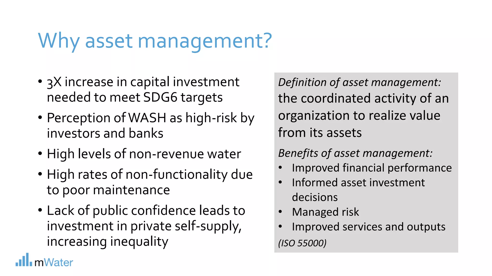 Development of a global asset management data standard for water ...