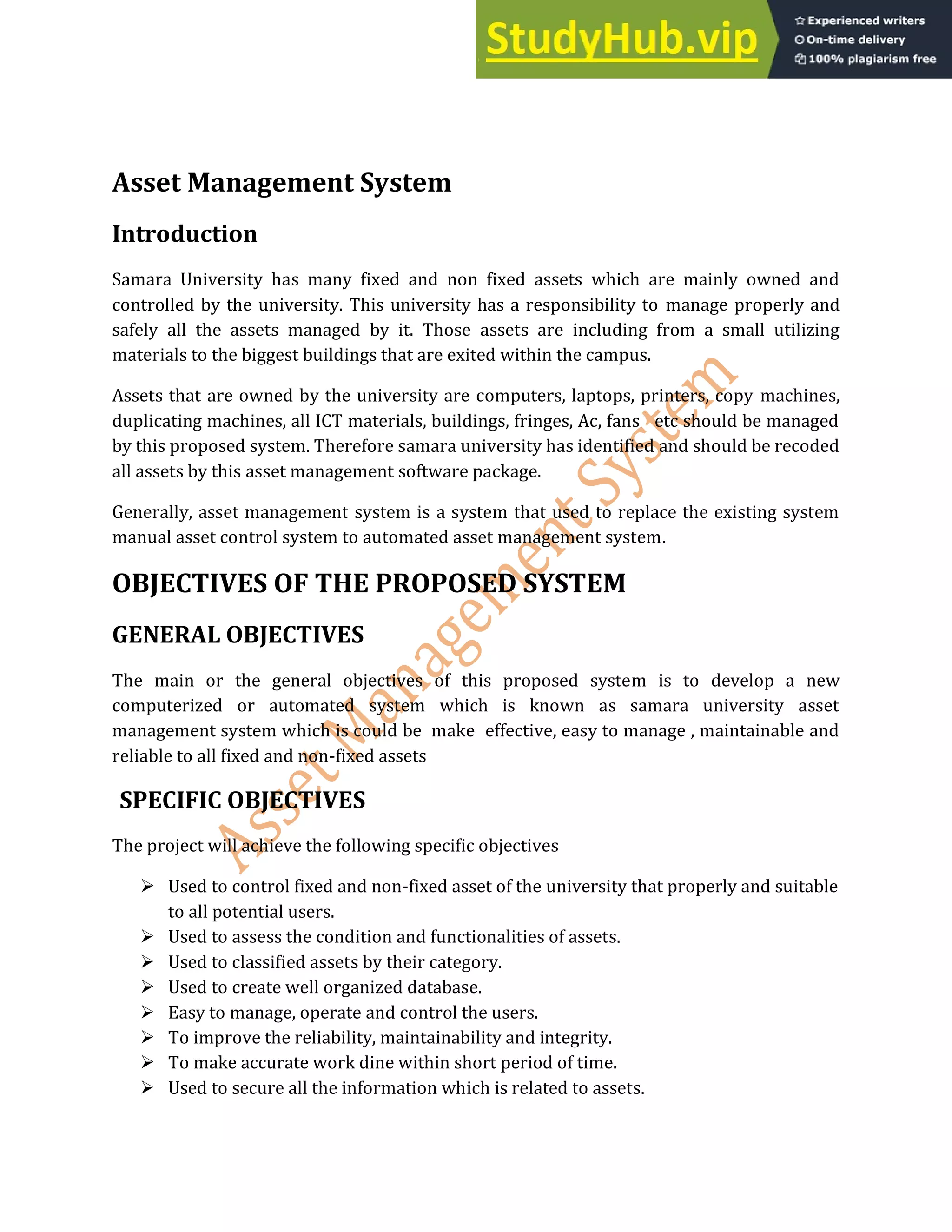 Asset Management System Introduction | PDF