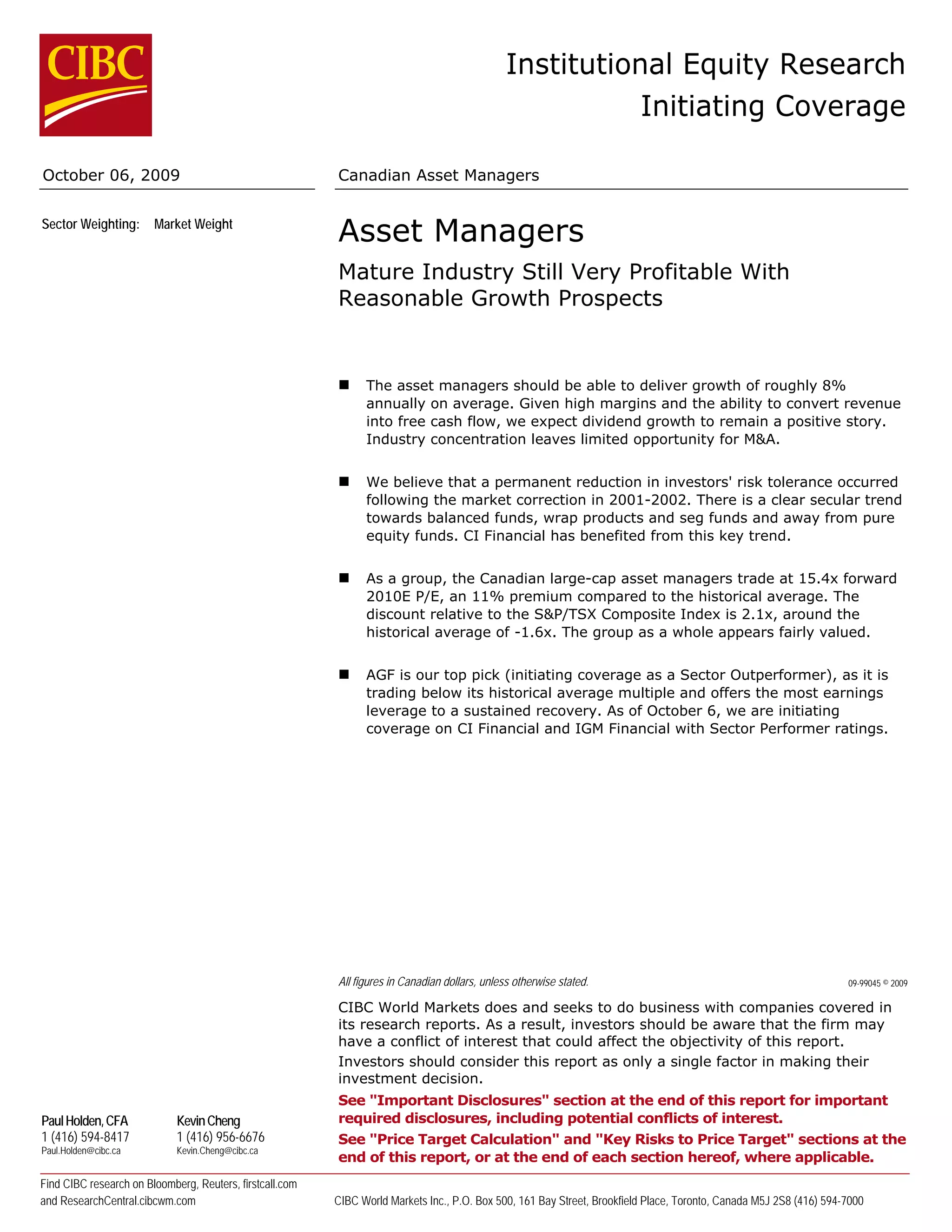 Canadian Asset Managers - Initiation Report | PDF