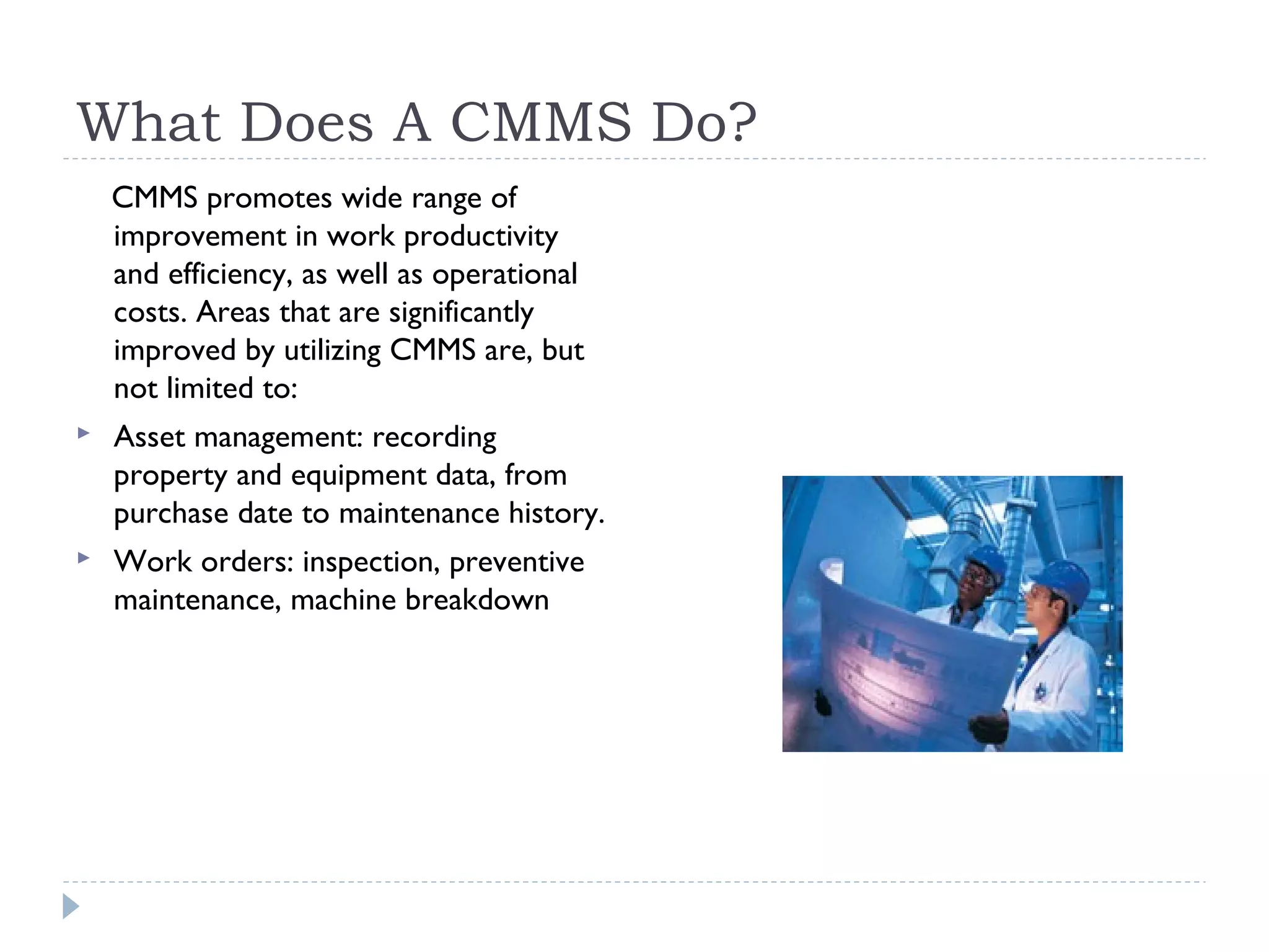 CMMS Software | PPT | Free Download