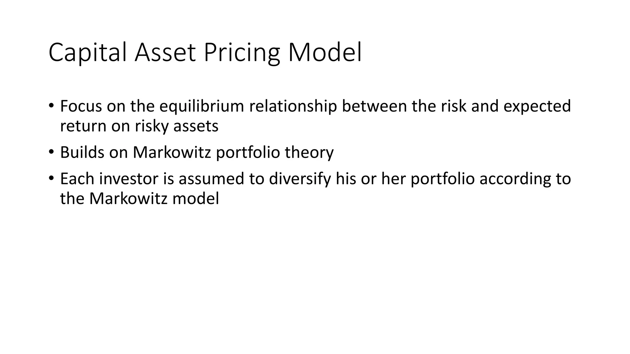 Asset Pricing Models Ppt