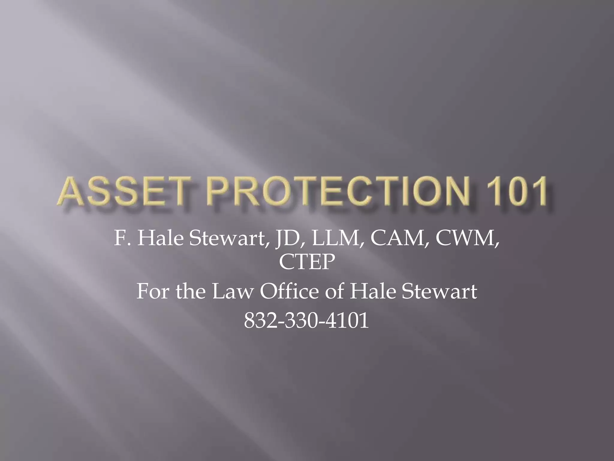 Asset protection 101 | PPTX
