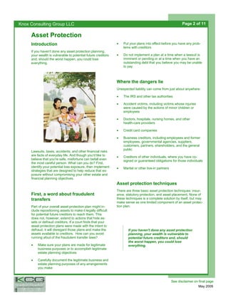 Asset Protection Presentation | PDF