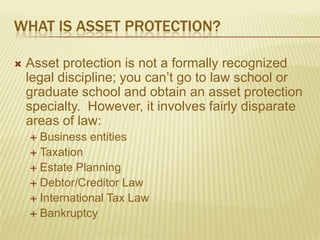 Asset protection strategies, part 1 | PPTX