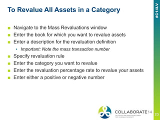 Asset Revaluation or Impairment – Understanding Release 12 Fixed Assets ...