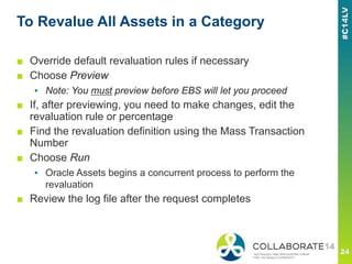 Asset Revaluation or Impairment – Understanding Release 12 Fixed Assets ...