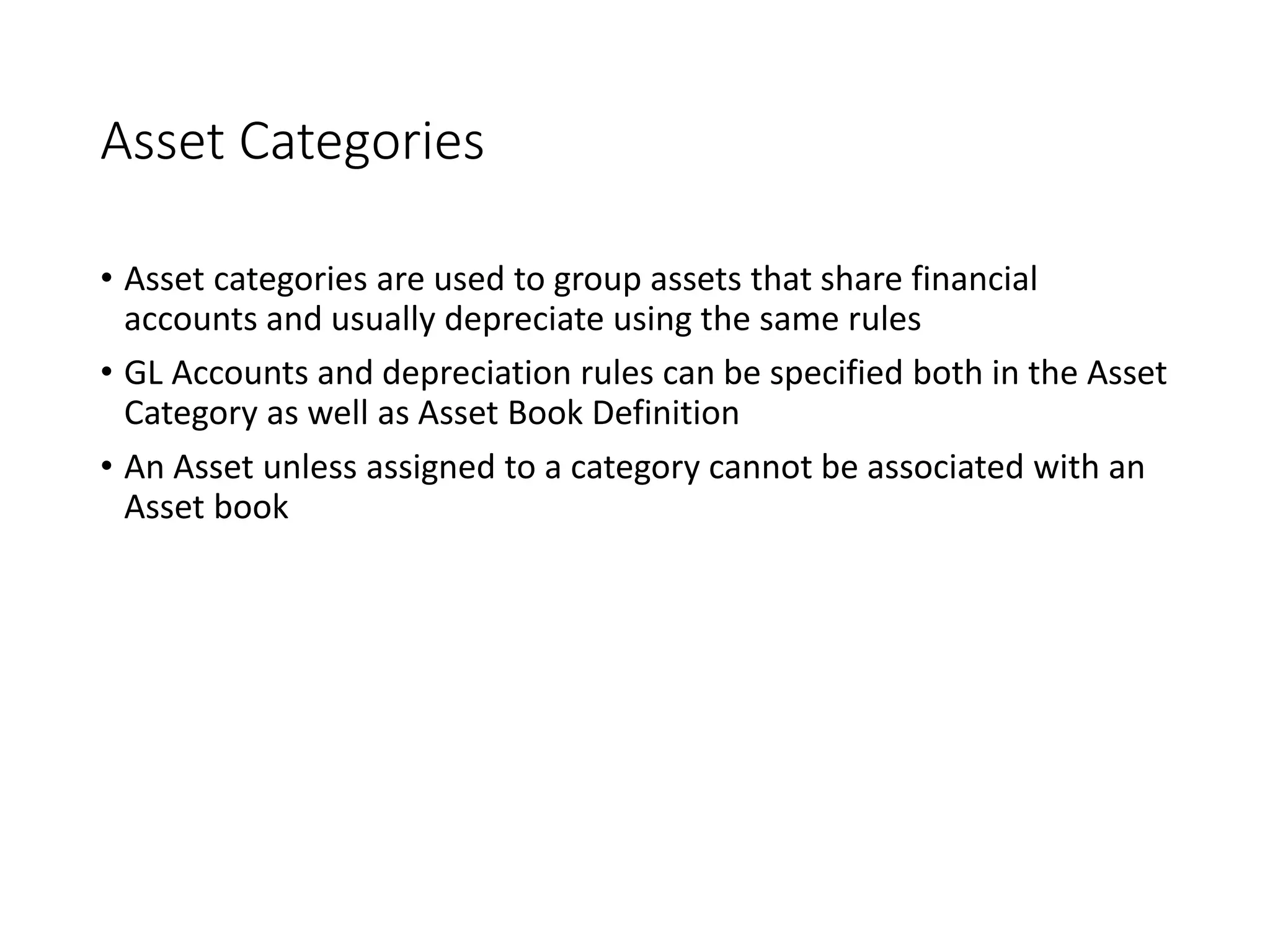R12 EBS ORACLE ASSETS -OVERVIEW OF ASSETS | PPT