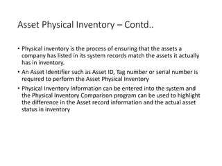 R12 EBS ORACLE ASSETS -OVERVIEW OF ASSETS | PPT