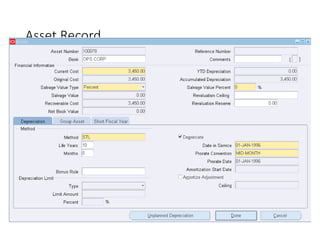 R12 EBS ORACLE ASSETS -OVERVIEW OF ASSETS | PPT