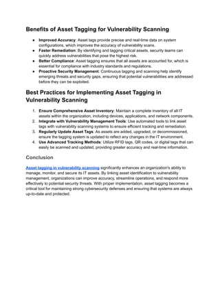Asset Tagging in Vulnerability Scanners Enhancing Cybersecurity ...
