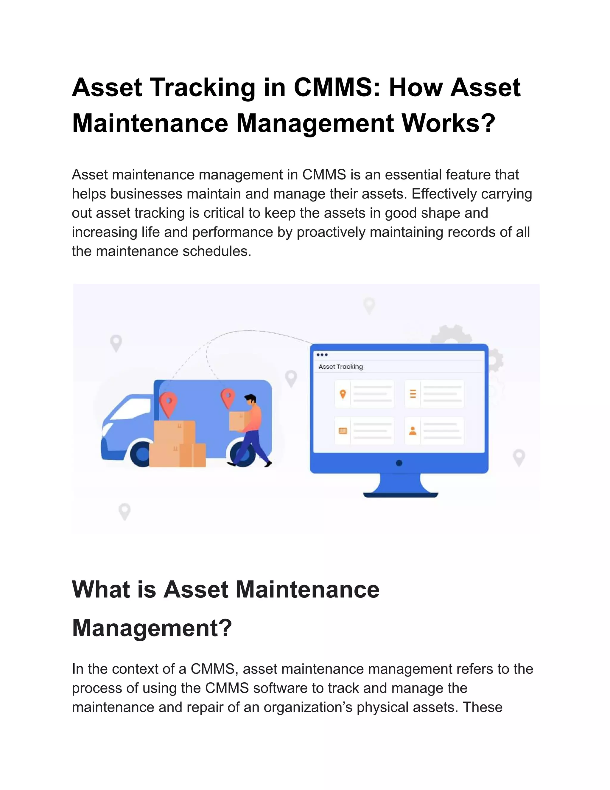 Asset Tracking in CMMS: How Asset Maintenance Management Works? | PDF