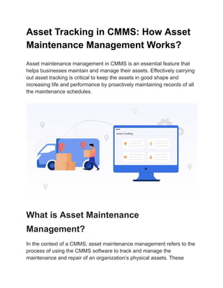 Asset Tracking in CMMS: How Asset Maintenance Management Works? | PDF