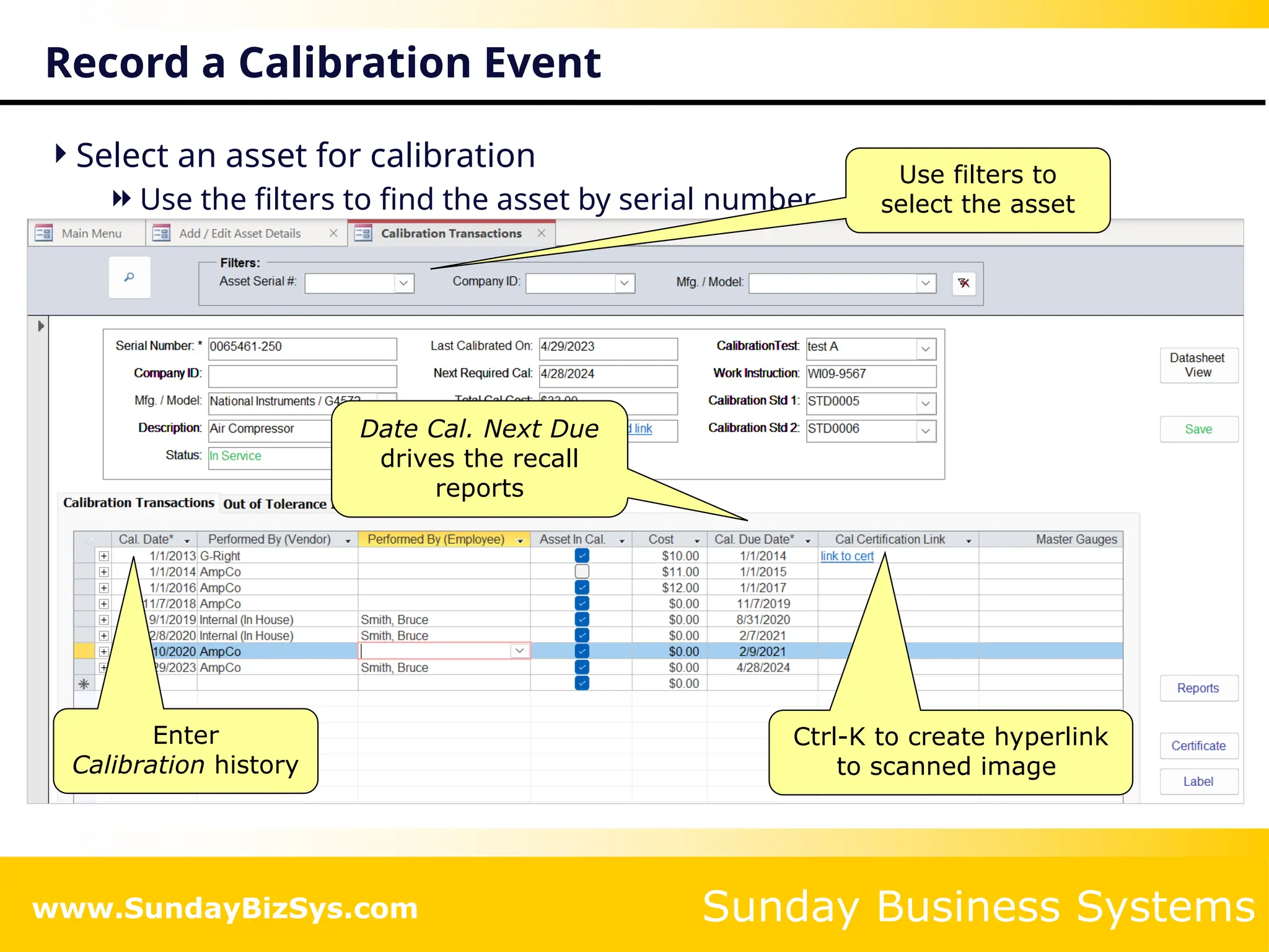 Managing Assets for ISO 9001 compliance (calibration and preventive ...