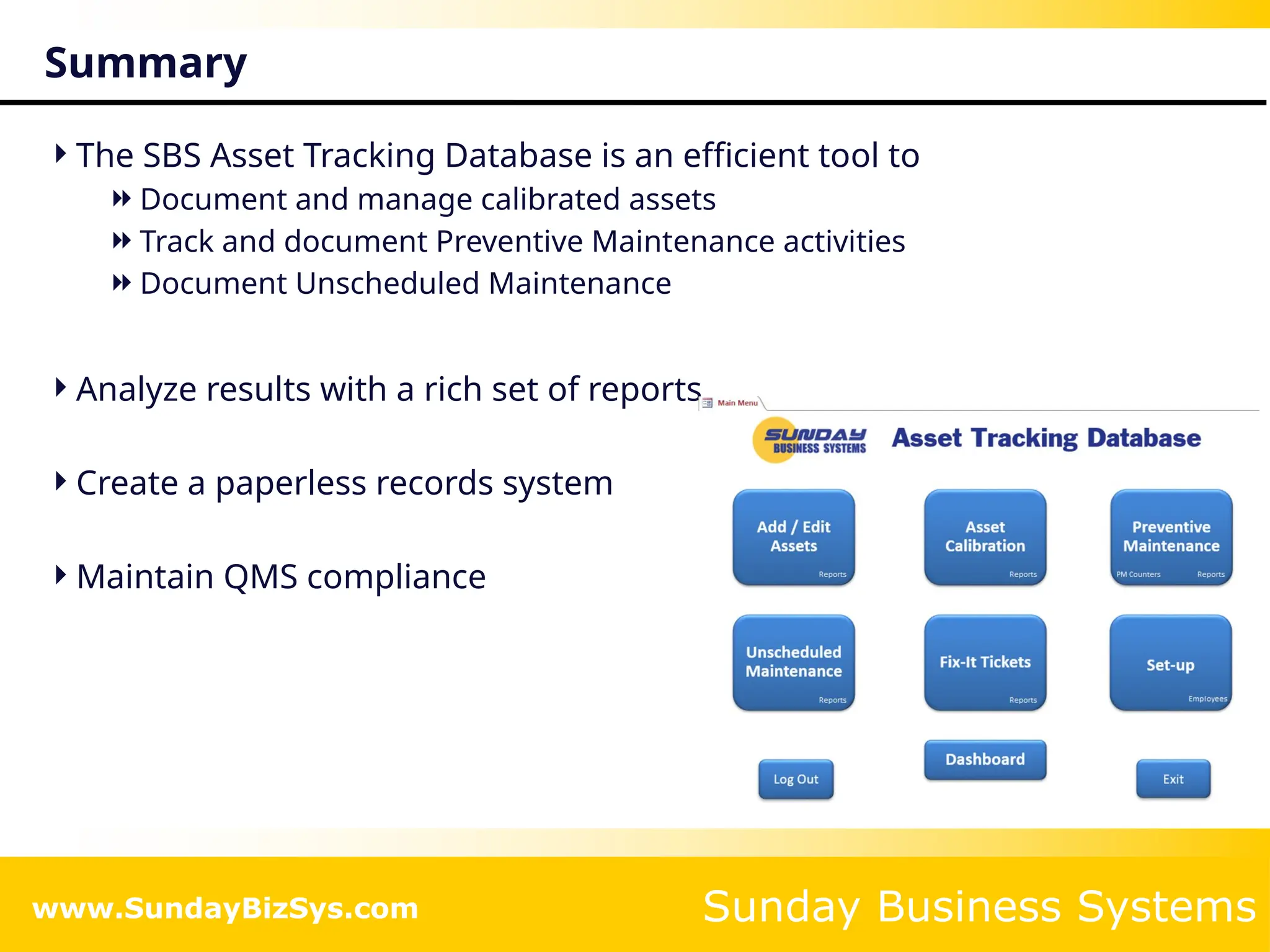 Managing Assets for ISO 9001 compliance (calibration and preventive ...