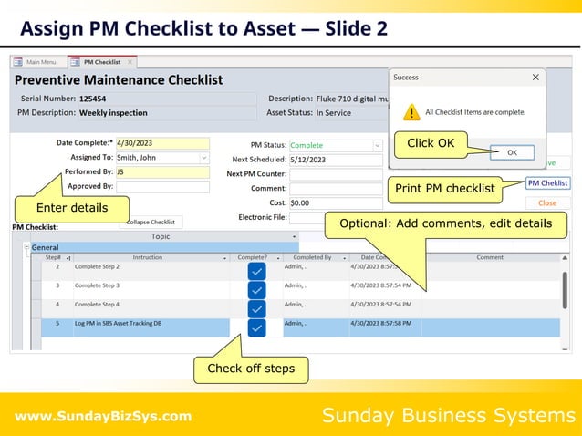 Managing Assets for ISO 9001 compliance (calibration and preventive ...