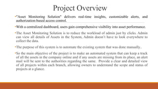 MCA final year project report on AssetTrack Solutions.pptx