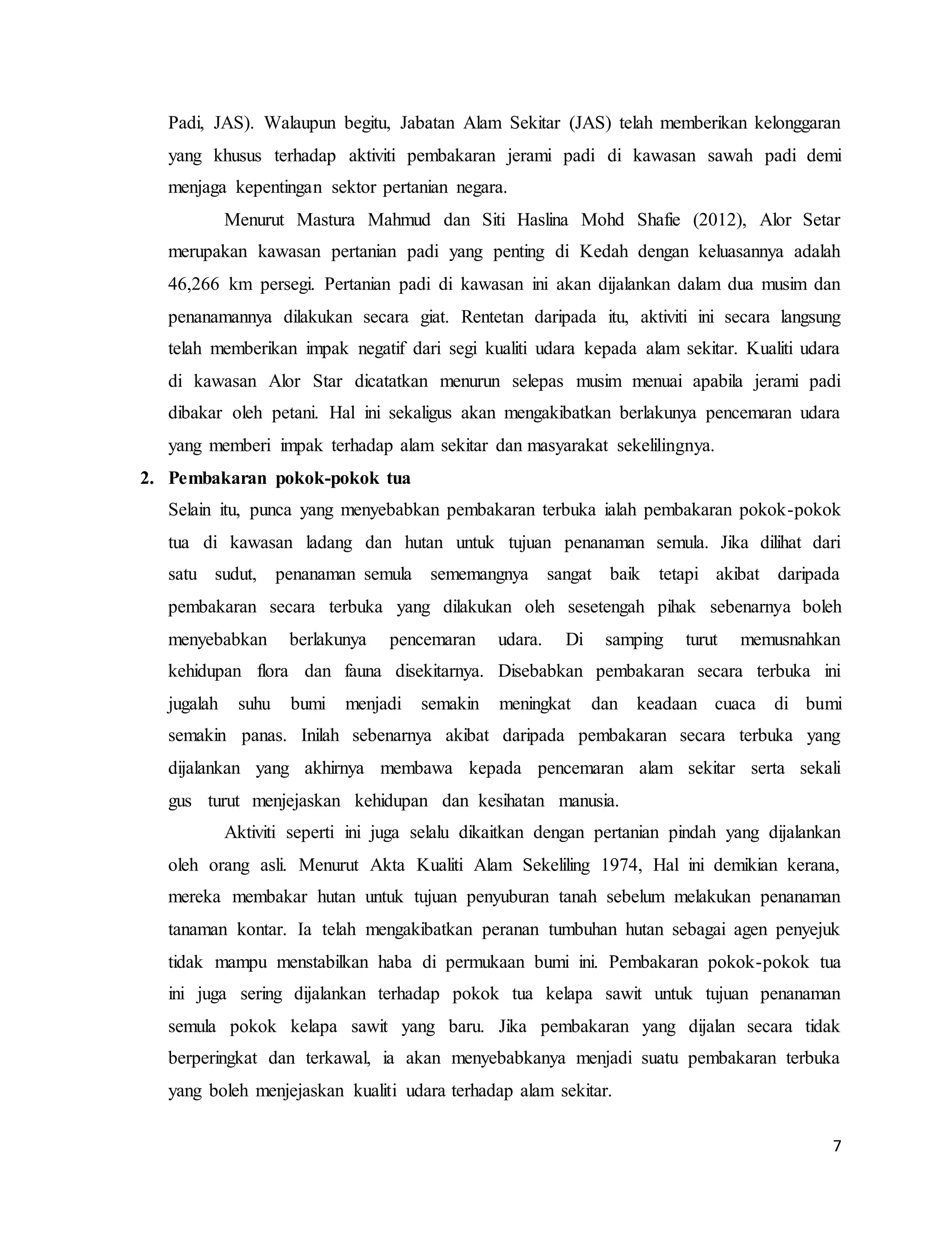 PEMBAKARAN TERBUKA & PENCEMARAN UDARA | DOCX