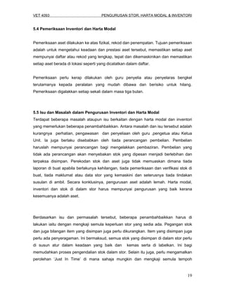 VET 4093- Pengurusan Stor, Harta Modal dan Inventori | DOC