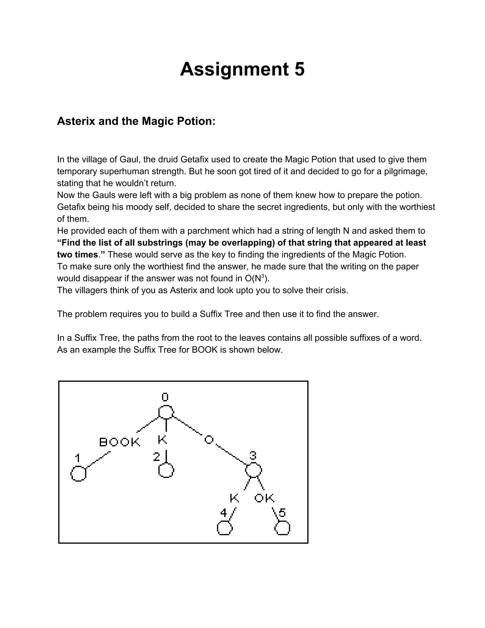 Asterix and the Maagic Potion - Suffix tree problem | PDF