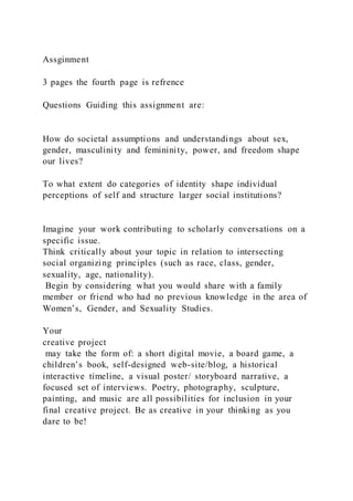 Assginment 3 pages the fourth page is refrenceQuestions Gui | PDF