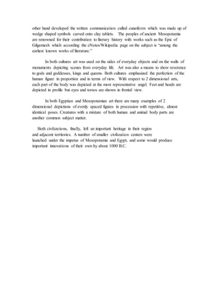 [Assignment/Research] comparative between sumerian & egyptian arts | DOCX