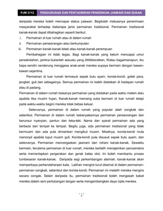 pjm3112 Assgmnt permainan tradisional 1 | DOCX