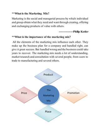 Assignment on 4ps marketing | DOCX