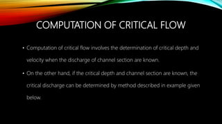 Hydraulic Exponent for Critical flow computation | PPTX