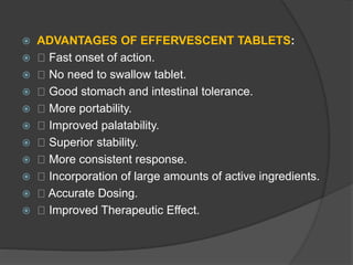 formulation and evalution of effervescent tablet | PPTX