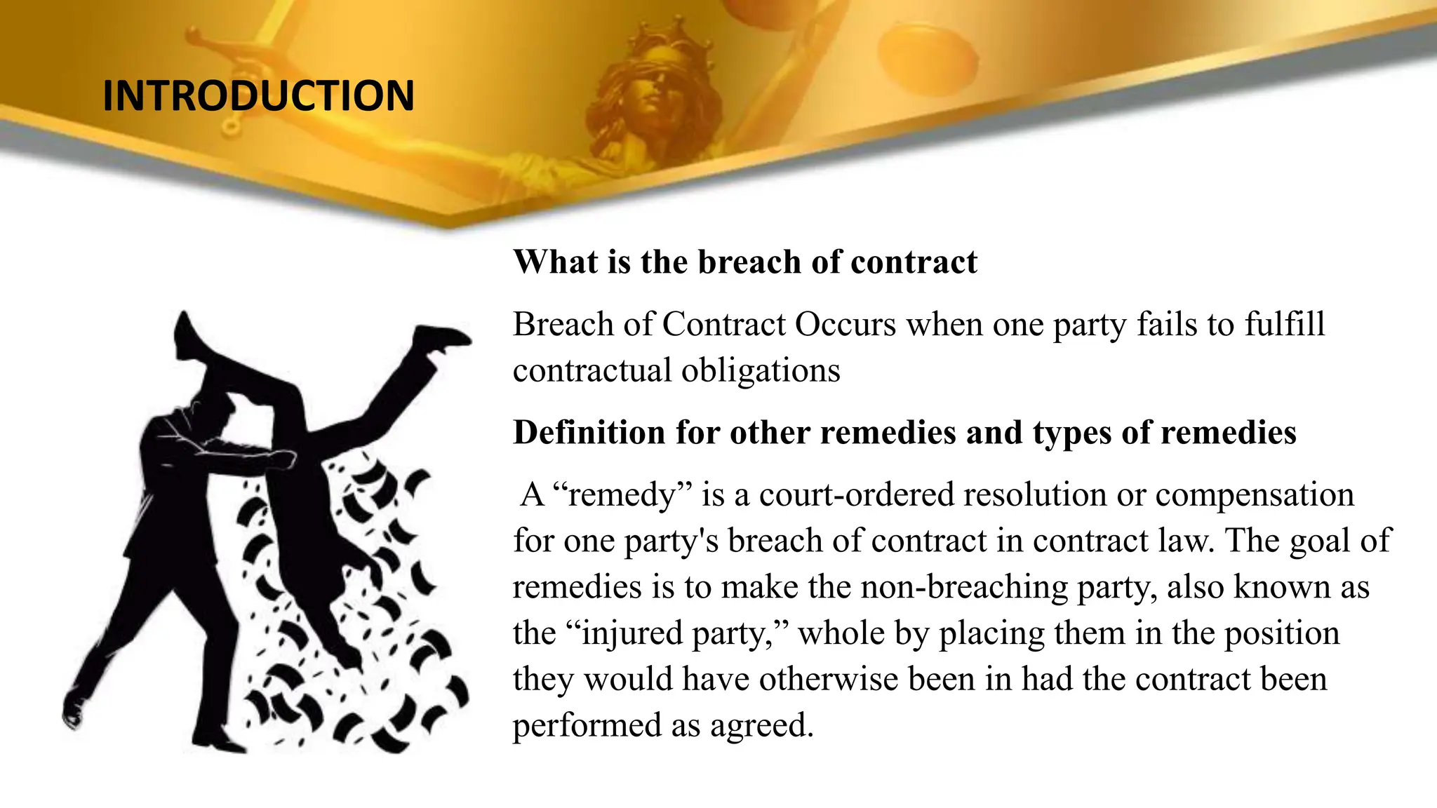 Remedies of Contract Law | Main Principles | PPTX
