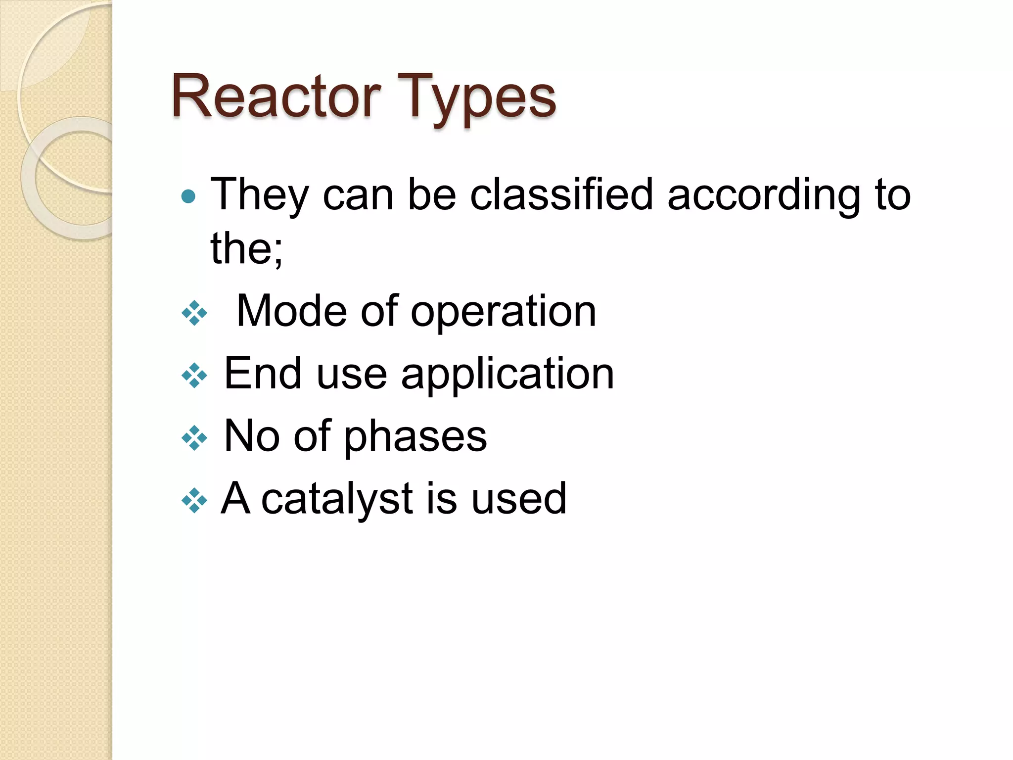 chemical reactors | PPTX