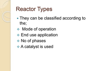 chemical reactors | PPTX