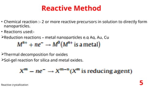 precipitative and reactive method of synthesizing nanoparticles | PPTX