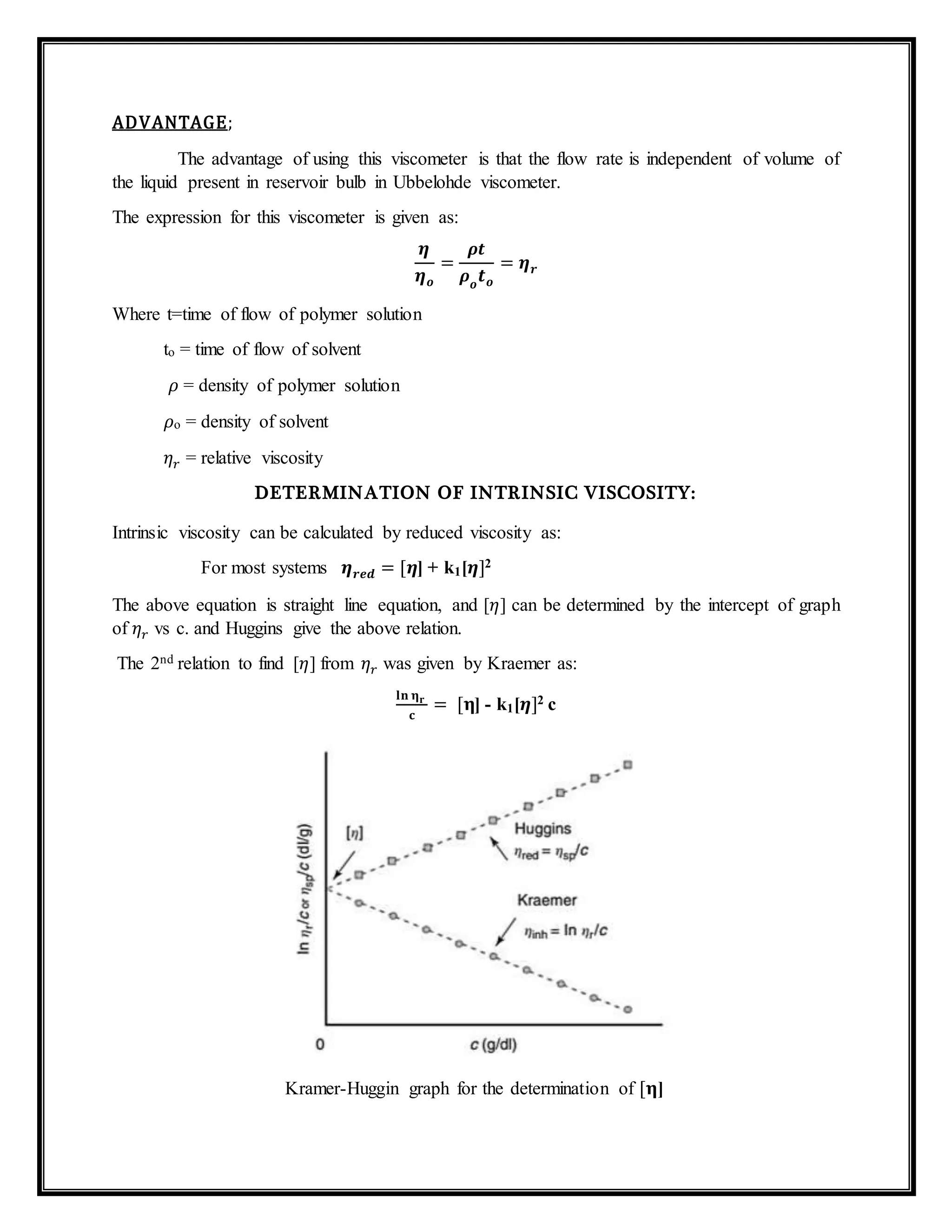 Molecular weight determination of polymers by viscometry | DOCX