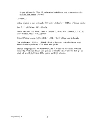 Nutrition Support Case Study Worksheet | DOCX