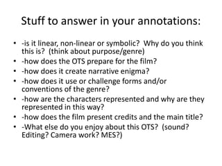 Assign 10 analysing ots | PPT