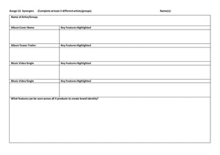 Assign 13 synergy worksheet | PPT