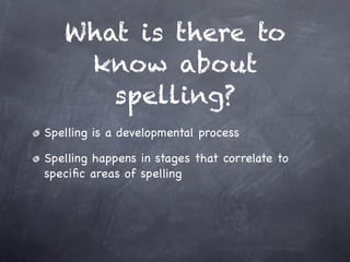 Teaching Spelling | KEY | Education