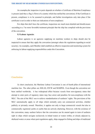 Seamanship - Right of Seafarers under ILO Convention | PDF