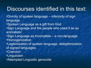 Genealogical Analysis, Deafness, Sign Language | PPT