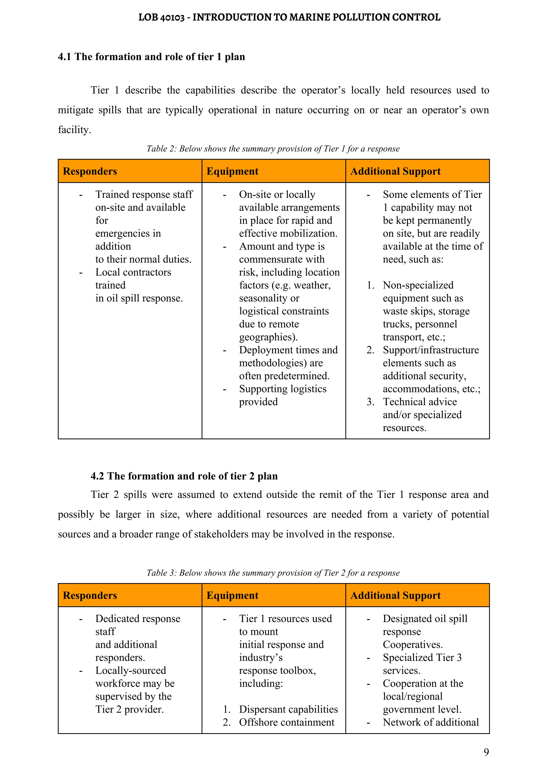 National Contingency Plan fro Combating Oil Spill From Ship | PDF