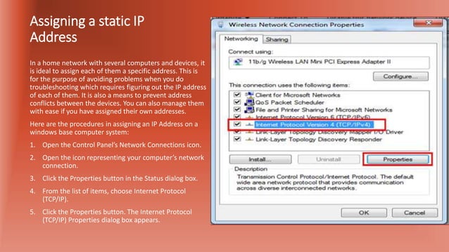 Assigning a static ip address | PPTX | Computer Networking | Computing