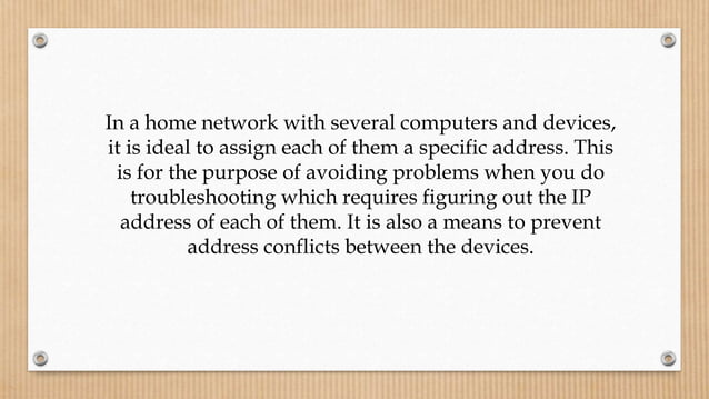 Assigning a static IP Address | PPT