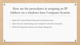 Assigning a static IP Address | PPTX