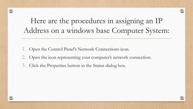 Assigning a static IP Address | PPT | Free Download Assigning a static IP Address | PPT | Free Download